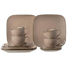Ritzenhoff & Breker Geschirr-Set RITZENHOFF & BREKER "Kaffeeservice Casa 12er Set", grau, 12 tlg., Porzellan, Geschirr-Sets, Geschirr-Set