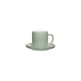 Ritzenhoff & Breker Tasse RITZENHOFF & BREKER "Espressotasse mit Untertasse Jasper 100 ml", gr&uuml;n (mint), 2 tlg., Keramik, Trinkgef&auml;&szlig;e, Tasse