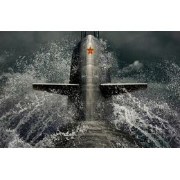 Fototapete papermoon "Photo-Art DMITRY LAUDIN, U-BOOT", bunt, B:3,5m L:2,6m, Vlies, Tapeten, Fototapete