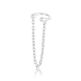 Ohrklemme Elli "Ohrringe Earcuff Klemme Kettchen 925 Silber" Gr. 26, silber, Ohrringe, Damen, 26, ohne Stein, Silber 925 (Sterlingsilber), Ohrklemme
