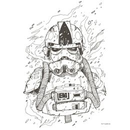 Bild Komar "Star Wars Pilot Drawing", bunt (farbe bild(er): bunt), B:40cm H:50cm, Holz, Papier, Bilder, Bild, Wandbild zur Dekoration im Kinderzimmer - ohne Rahmen