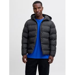 Jack & Jones Steppjacke JACK & JONES "JJELEMENTS PU PUFFER SN", Herren, Gr. L, schwarz, Web, Obermaterial: 100% Polyester, unifarben, regular fit, Jacken Steppjacke