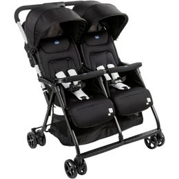Zwillingsbuggy Chicco "OHlal&agrave; Twin, Black Night", Baby, schwarz (schwarz night), Metall, Polyester, Kinderwagen Zwillingsbuggy, Zwillingskinderwagen