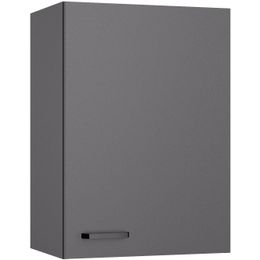 H&auml;ngeschrank KOCHSTATION "KS-Paula", anthrazit, anthrazit, B:50cm H:70,4cm T:34,9cm, Schr&auml;nke, H&auml;ngeschrank, 50 cm breit, 70 cm hoch, mit 1 T&uuml;r, 2 Einlegeb&ouml;den