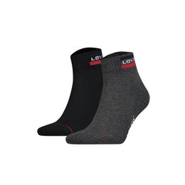 Levi's Kurzsocken LEVI'S "Socken 2er Pack", Damen, Gr. 35-38, schwarz (schwarz, grau), Obermaterial: 83% Baumwolle CO. 15% Polyamid PA. 2% Elasthan EL., Socken Kurzsocken
