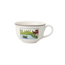 Villeroy & Boch Tasse VILLEROY & BOCH "Caf&eacute; au lait Obertasse Charm & Breakfast Design Naif 500 ml wei&szlig;-bunt", bunt (wei&szlig;, bunt), Porzellan, Trinkgef&auml;&szlig;e, Tasse