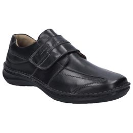 Klettschuh Josef Seibel "New Anvers 02", Herren, Gr. 50, schwarz, Leder, Schuhe Klettschuh, Halbschuh, Freizeitschuh, Komfortschuh in Weite K (=extraweit)