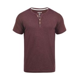 !Solid Rundhalsshirt SOLID "Rundhalsshirt SDVolker", Herren, Gr. L, rot (wine r mel), Obermaterial: 60% Baumwolle CO. 40% Polyester PES., Shirts Rundhalsshirt