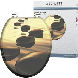 Sch&uuml;tte WC-Sitz SCH&Uuml;TTE "Sea Stone", braun, B:370cm L:435cm, MDF - Mitteldichte Holzfaserplatte, WC-Sitze, WC-Sitz, MDF-Holzkern