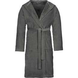 Unisex-Bademantel Vossen "Texas, ideal f&uuml;r Sauna & Spa, Hotelbademantel, Morgenmantel" Gr. M, grau (flanell), L:111cm, Webvelours, Hausm&auml;ntel, Unisex-Bademantel, f&uuml;r Damen & Herren