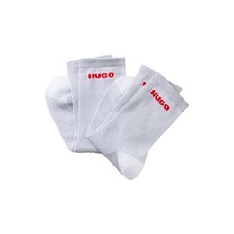 Freizeitsocken HUGO UNDERWEAR "2P QS RIB LUREX PA W", Damen, Gr. 39-42, wei&szlig; (wei&szlig; 100), Materialmix, normal, Socken Freizeitsocken, mit gl&auml;nzenden F&auml;den