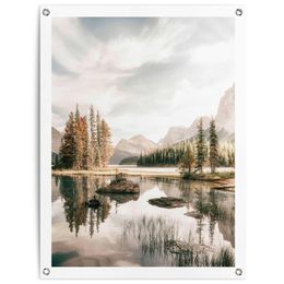 Poster Reinders "Bergsee", beige (farbe bild(er): beige), B:60cm H:80cm T:0,1cm, Leinwand, Bilder, Poster, Outdoor f&uuml;r Garten oder Balkon