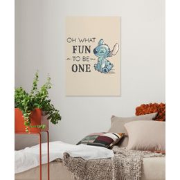 Leinwandbild Komar "Disney Lilo and Stitch Oh What Fun", blau (farbe bild(er): beige,blau), Disney, 1 Stk., Vlies, Bilder, Leinwandbild, 40 x 60 cm (Breite x H&ouml;he) - Kinderzimmer, Dekoration