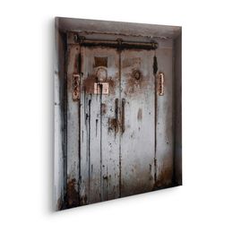 Leinwandbild Komar "Doorface - Gr&ouml;&szlig;e 60 x 60 cm", braun (farbe bild(er): wei&szlig;, braun), B:60cm H:60cm T:2cm, Holz, Papier, Bilder, Leinwandbild, Keilrahmenbild mi Echtholzrahmen