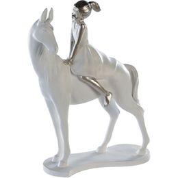 Dekofigur CASABLANCA BY GILDE "Skulptur Girl on Horse", wei&szlig;, B:20cm H:25cm T:8cm, Polyresin (Kunststein), Dekofiguren, Dekofigur