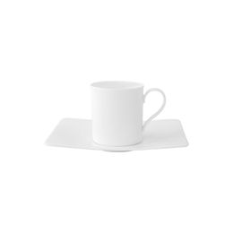Villeroy & Boch Tasse VILLEROY & BOCH "Kaffeetasse mit Untertasse Modern Grace 170 ml wei&szlig;", wei&szlig;, Porzellan, Trinkgef&auml;&szlig;e, Tasse