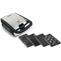 Tefal Waffeleisen "SW854D Snack Collection", schwarz (edelstahlfarben, schwarz), B:20,3cm H:36,1cm T:28cm, Waffeleisen, inkl. 4 antihaft Plattensets, vielf&auml;ltige Funktionen, erweiterbar, Waffeleisen