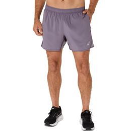 Laufshorts asics "asics CORE 5IN SHORT", Herren, Gr. XXL, N-Gr, grau (lavender grau), Obermaterial: 90% Polyester, 10% Elasthan, Hosen Laufshorts