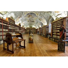 Fototapete papermoon "ARCHITEKTUR-BIBLIOTHEK VON STRAHOV KLOSTER JAHR 1143", bunt, B:5m L:2,8m, Vlies, Tapeten, Fototapete