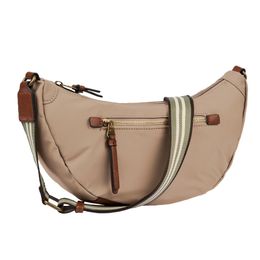 Handtasche Camel Active "Bari", Damen, Gr. B/H/T: 33cm x 15cm x 12cm, beige (natur), Nylon, kontrastfarbene Details, Taschen Handtasche, aus hochwertigem matten Nylon mit gestreiftem Gewebeband