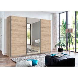 Schwebet&uuml;renschrank wimex "Ernie Kleiderschrank mit Spiegel, Made in Germany TOPSELLER", beige (hickoy, oak, nachbildung), B:270cm H:210cm T:65cm, Holzwerkstoff, Schr&auml;nke, Schwebet&uuml;renschrank, Schlafzimmerschrank in verschiedenen Breiten