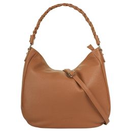 Henkeltasche Samantha Look, Damen, Gr. B/H/T: 34cm x 31cm x 10cm onesize, braun (cognac), Leder, leicht gl&auml;nzend, unifarben, Taschen Henkeltasche, echt Leder, Made in Italy