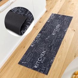 K&uuml;chenl&auml;ufer Hanse Home "Wild Kitchen Board", schwarz-wei&szlig; (schwarz,wei&szlig;), B:50cm H:3mm L:150cm, Polyester, Teppiche, K&uuml;chenl&auml;ufer, L&auml;ufer, Rutschfest, K&uuml;chenteppich, K&uuml;che, Teppich, Pflegeleicht, Flur