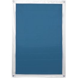 Dachfensterrollo LICHTBLICK ORIGINAL "Haftfix Hitzeschutz Verdunkelung" Gr. 2, blau, B:36cm H:71,5cm, Polyester, Rollos, Dachfensterrollo, mit Thermobeschichtung