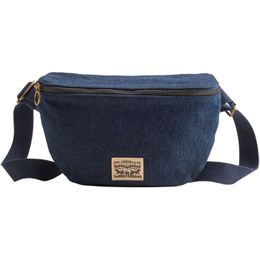 Levi's Bauchtasche LEVI'S "DEVON CROSSBODY BAG", Damen, Gr. B/H/T: 27cm x 18cm x 2,5cm, indigo rinse 2, Web, Baumwolle, unifarben, Taschen Bauchtasche, mit Logostickerei