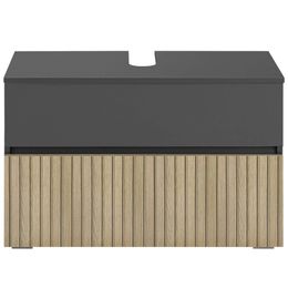 Waschbeckenunterschrank Home Affaire "Wisla", schwarz (anthrazit, eiche struktur), B:80cm H:55cm T:35cm, Holzwerkstoff, Schr&auml;nke, Waschbeckenunterschrank, Siphonausschnitt, Push-to-open-Funktion, Breite 80 cm, H&ouml;he 55 cm