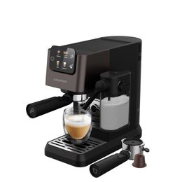 Grundig Siebtr&auml;germaschine "KSM 6430", grau (schwarz inox), B:20,5cm H:31cm T:42,5cm, Kaffeemaschinen, mit integriertem Milchbeh&auml;lter, geeignet f&uuml;r Kaffeepads und Kapseln, Siebtr&auml;germaschine