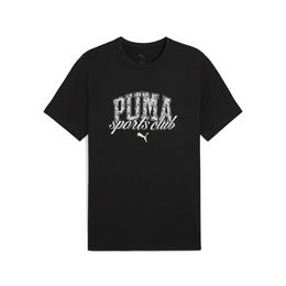 T-Shirt Puma "CLASS GRAPHIC TEE", Herren, Gr. L, schwarz (Puma schwarz), Jersey, Obermaterial: 100% Baumwolle, bedruckt, regular fit normal, Rundhals, Shirts T-Shirt, regul&auml;re Passform, sportlicher Stil, mit Grafik-Gummiprint, Kurzarm