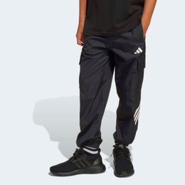 Sporthose adidas Sportswear "J FI WV PT", Damen, Gr. 128, N-Gr, schwarz-wei&szlig; (schwarz, wei&szlig;,), Obermaterial: 100% Polyamid, Hosen Sporthose, sportlicher Stil, f&uuml;r Kinder, aus Polyamid, leichtes Tragegef&uuml;hl