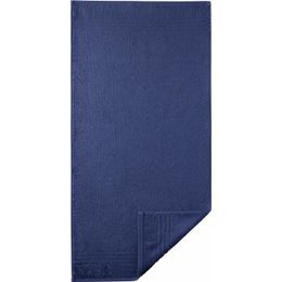 Badet&uuml;cher Egeria "Madison", blau (dunkelblau), B:70cm L:140cm, Walkfrottee, Obermaterial: 100% Baumwolle, Handt&uuml;cher, Badet&uuml;cher, Uni-Programm mit Streifenbord&uuml;re, reine Baumwolle