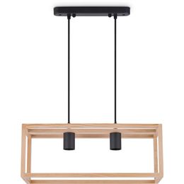 Paco Home Pendelleuchte "BJ&Ouml;RN", schwarz, H: 19cm, Leuchten, LED Pendellampe Wohnzimmer Esszimmer Modern Holz Zweiflammig E27, Pendelleuchte