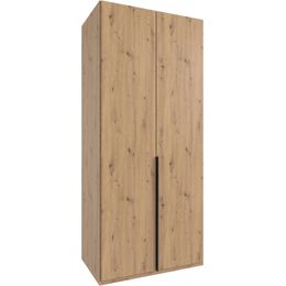 Kleiderschrank wimex "Mugano,in 5 Breiten,2 H&ouml;hen,2 Tiefen, viele Farben, Made in Germany", artisan, eiche nachbildung, griffe schwarz, B:90cm H:208cm T:58cm, Holzwerkstoff, Schr&auml;nke, Kleiderschrank, mit langen Griffen aus Metall, mit oder ohne Spiegel
