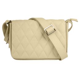 Henkeltasche CLUTY, Damen, Gr. B/H/T: 20cm x 13cm x 5cm onesize, beige, Leder, Taschen Henkeltasche, echt Leder, Made in Italy