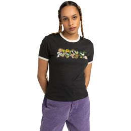 T-Shirt Element "Yarnhill Ringer", Damen, Gr. L, schwarz (off schwarz), Obermaterial: 100% Walkfrottier;, Shirts T-Shirt