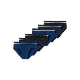 Slip Schiesser "Slip 6PACK Rio-Slip "95/5" 6er Pack", Herren, Gr. M, bunt (schwarz, blau), Obermaterial: 95% Baumwolle CO. 5% Elasthan EL., Unterhosen Slip