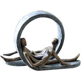 Dekofigur CASABLANCA BY GILDE "Skulptur Auszeit", braun (bronzefarben), B:31cm H:22cm T:13cm, Polyresin, Dekofiguren, Dekofigur, Dekoobjekt, H&ouml;he 22 cm, mit Spruchanh&auml;nger, Wohnzimmer