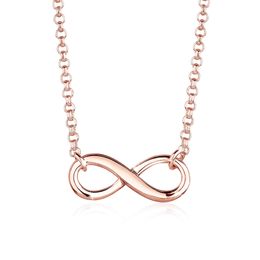 Choker Elli "Halskette Choker Infinity Symbol Unendlichkeit 925 Silber" Gr. 38, rosa (rosegold), Halsketten, Damen, ohne Stein, Silber 925 (Sterlingsilber), Choker