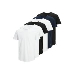 Jack & Jones T-Shirt JACK & JONES "T-Shirt JJENOA TEE 6PK 6er Pack", Herren, Gr. M, bunt (wei&szlig;, schwarz, wei&szlig;, marineblau, schwarz), Obermaterial: 100% Baumwolle CO(Bio)., Shirts T-Shirt