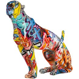 Tierfigur CASABLANCA BY GILDE "Gepard Street Art", bunt, B:33cm H:33cm T:10cm, Kunstharz, Dekofiguren, Tierfigur, Graffiti-Design