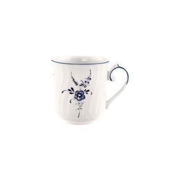 Villeroy & Boch Becher VILLEROY & BOCH "Kaffeebecher Vieux Luxembourg 290 ml wei&szlig;-blau", bunt (wei&szlig;, blau), Porzellan, Trinkgef&auml;&szlig;e, Becher