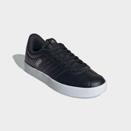 Sneaker adidas Sportswear "VL COURT 3.0 SKATEBOARDING", Damen, Gr. 43, schwarz (core schwarz, core schwarz, silber metallic), Synthetik, Textil, Schuhe Sneaker, inspiriert vom Desing des adidas samba