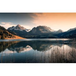 Fototapete papermoon "Photo-Art FRANZ ENGELS, MAGISCHE STIMMUNG BEI SCHWARZSEE (SCHWEIZ)", bunt, B:4m L:2,6m, Vlies, Tapeten, Fototapete