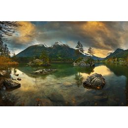 Fototapete papermoon "Photo-Art KRZYSZTOF BROWKO, HINTERSEE", bunt, B:3,5m L:2,6m, Vlies, Tapeten, Fototapete