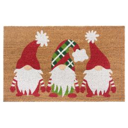 Fu&szlig;matte Hanse Home "Mix Mats Kokos Christmas Gnomes, T&uuml;rmatte", braun, B:75cm H:15mm L:45cm, Kokos, Teppiche, Fu&szlig;matte, Weihnachten, Schmutzfangmatte, Outdoor, Rutschfest, Innen, Kokosmatte