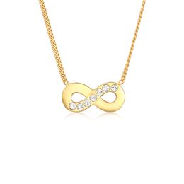 Silberkette Elli "Halskette Infinity Symbol Liebe 925 Silber, mit Kristallen von Swarovski" Gr. 40, gold, Halsketten, Damen, Silber 925 (Sterlingsilber), Silberkette