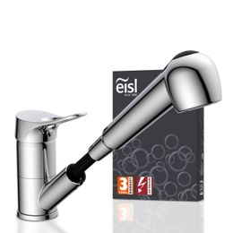 EISL&reg; Sp&uuml;ltischarmatur EISL "Verona", grau (chromfarben), B:5,2cm H:17,2cm T:24cm, Kunststoff, Messing, Armaturen, Sp&uuml;ltischarmatur, mit Geschirrbrause, Niederdruck, 360 schwenkbar, Mischbatterie, Chrom